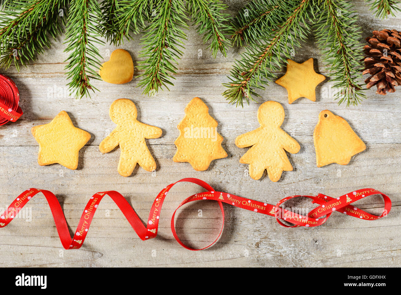 cookies and red ribbon Stock Photo - Alamy