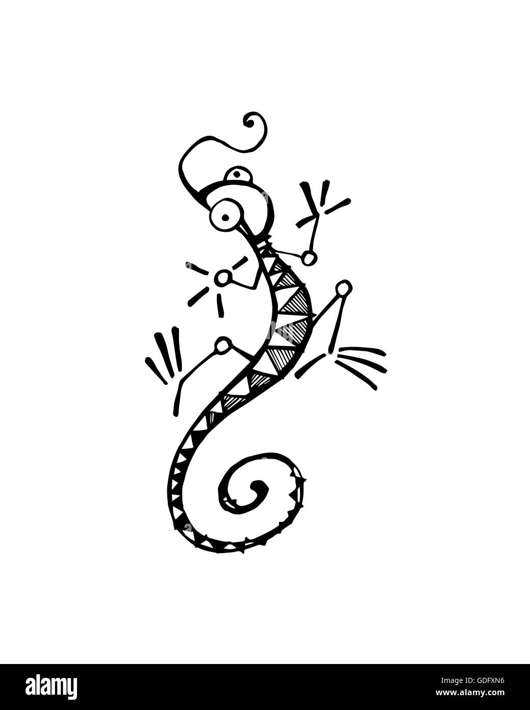 Lizard hand drawing hi-res stock photography and images - Alamy