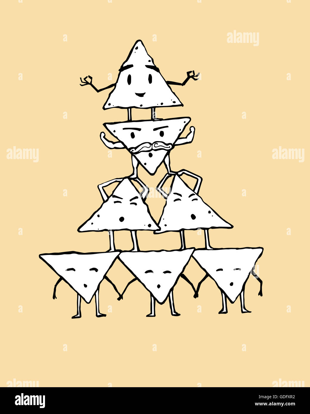 Hand draw illustration drawing nacho hi-res stock photography and ...