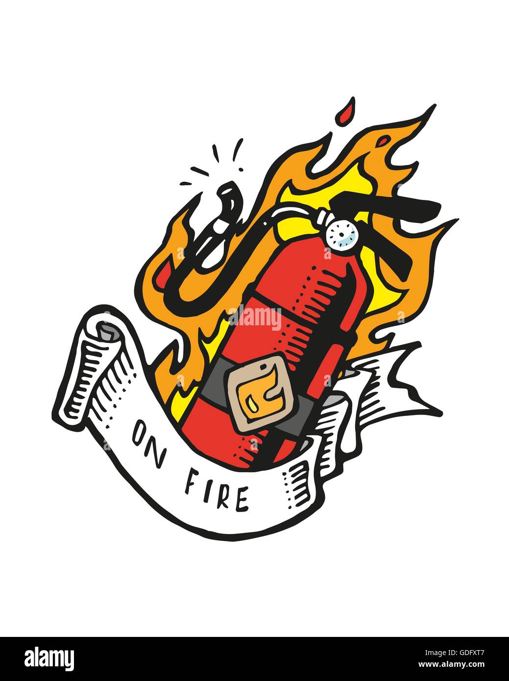 How To Draw Fire Extinguisher Easy