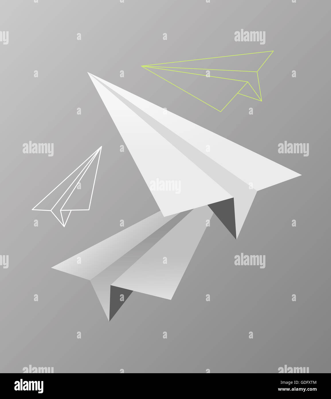 Illustration or drawing of some paper planes Stock Photo - Alamy