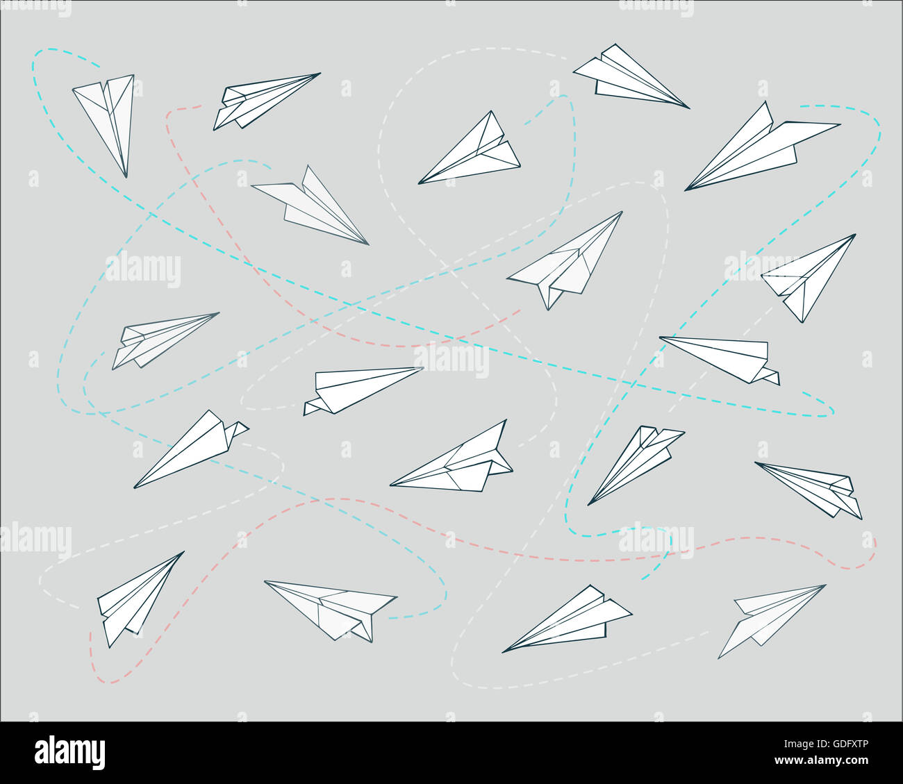 Hand drawn illustration or drawing of some paper planes Stock Photo - Alamy