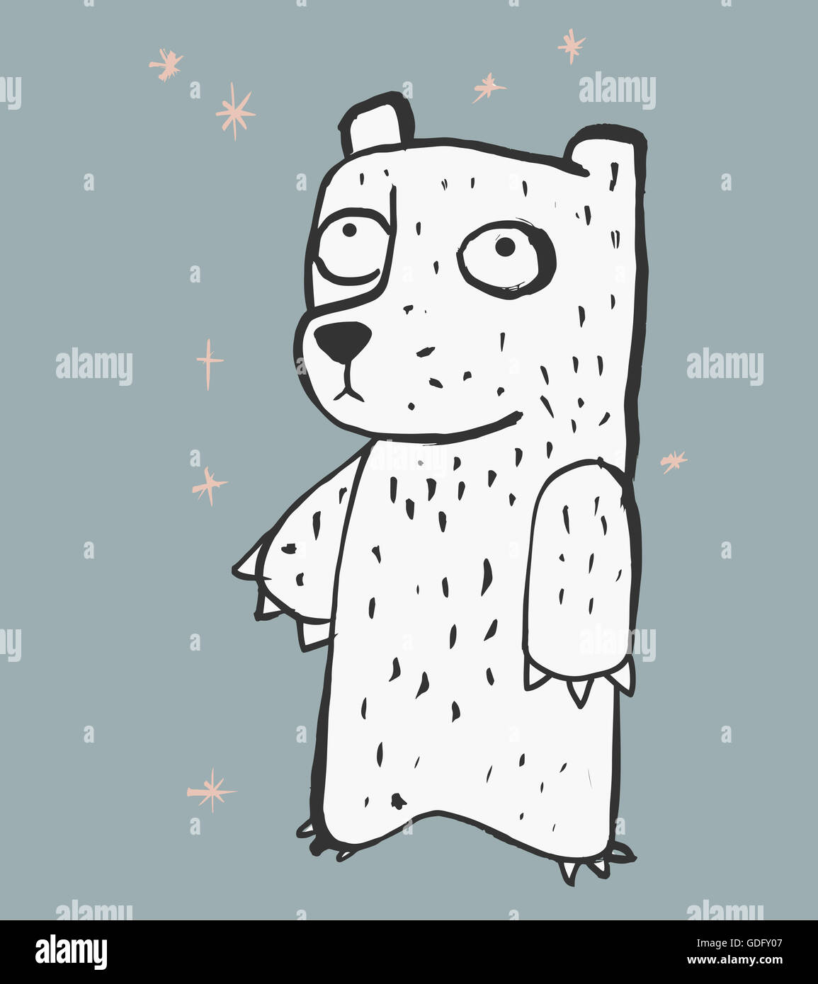 Hand drawn illustration or drawing of a bear Stock Photo - Alamy