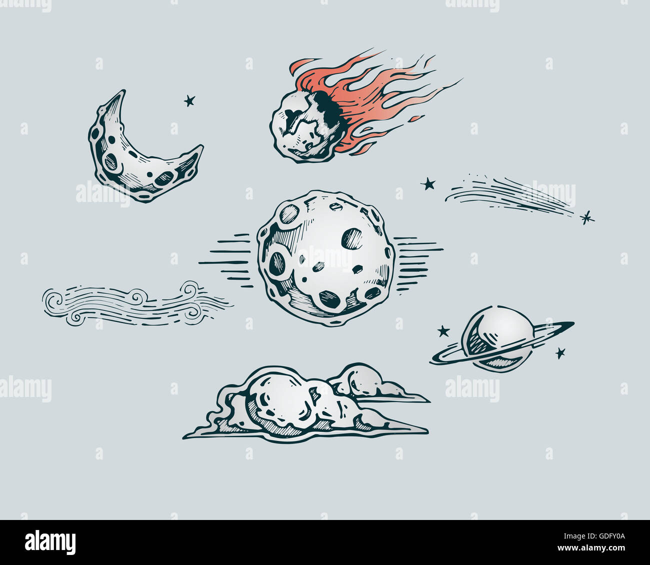 Asteroid drawing hi-res stock photography and images - Alamy