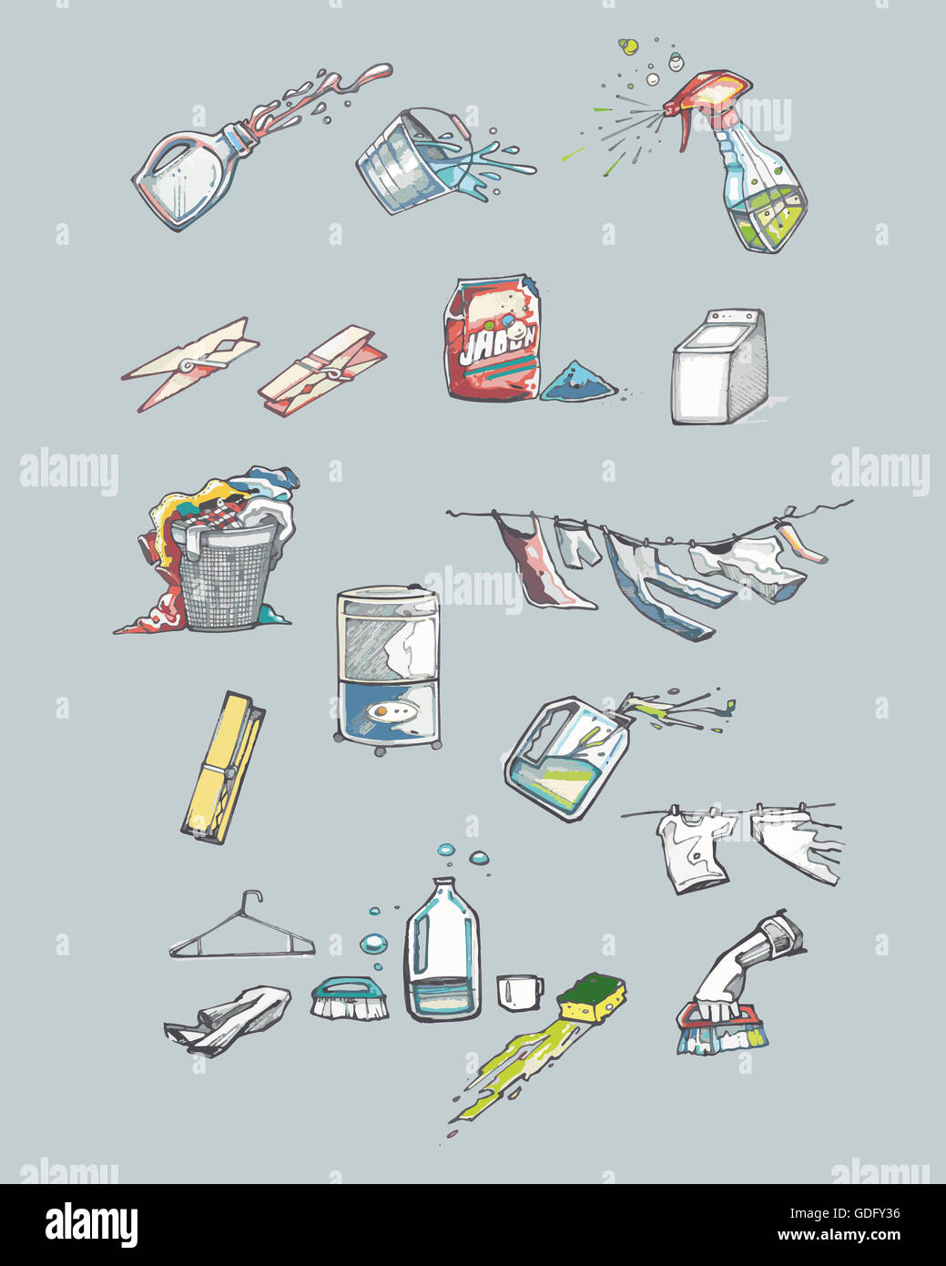 Hand washing drawing hi-res stock photography and images - Alamy