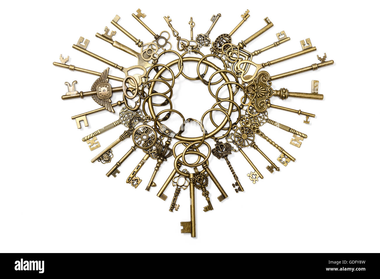 bronze keys heart Stock Photo - Alamy