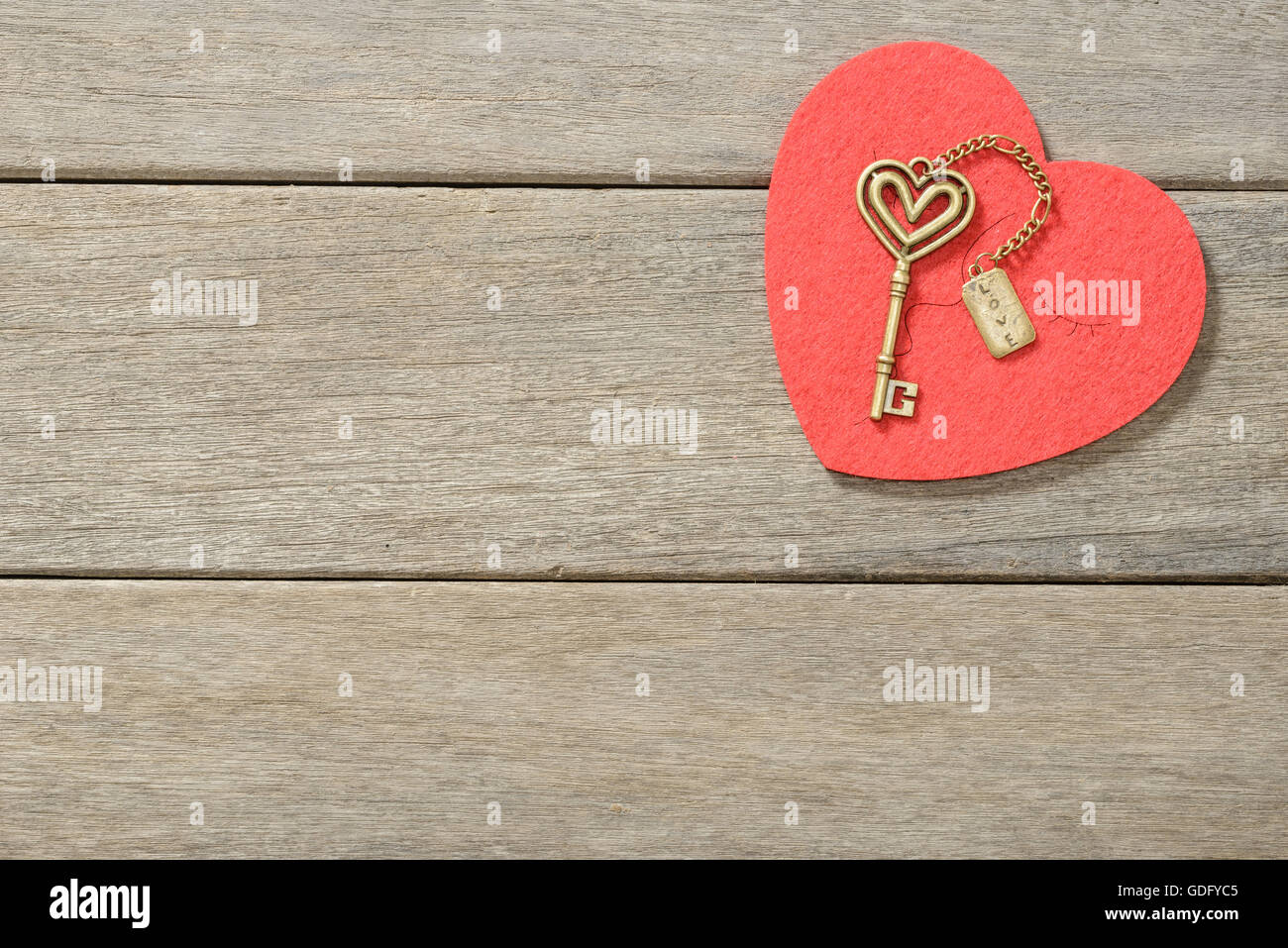 red heart and key Stock Photo - Alamy