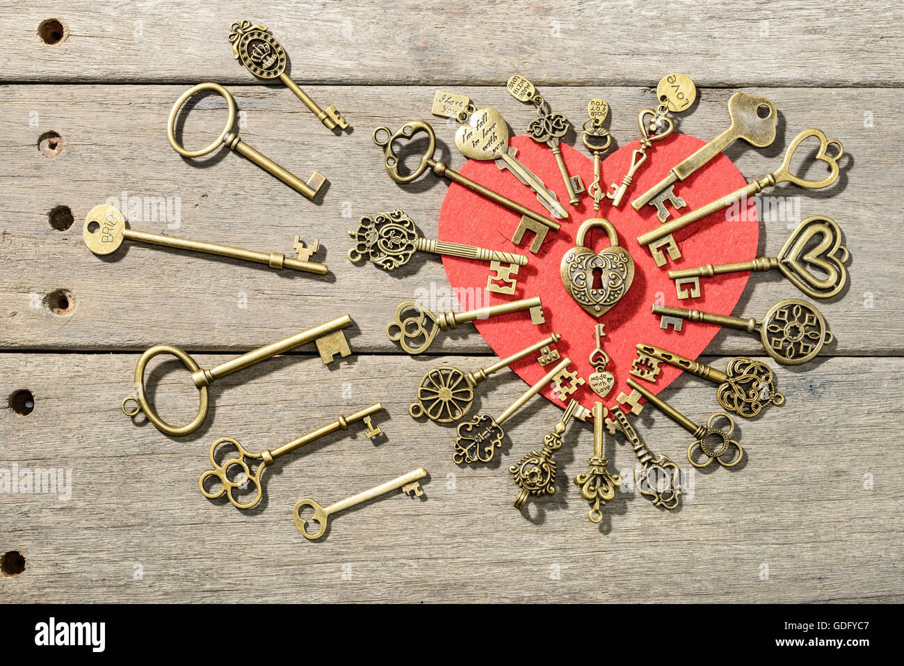 Key red heart lock hi-res stock photography and images - Alamy