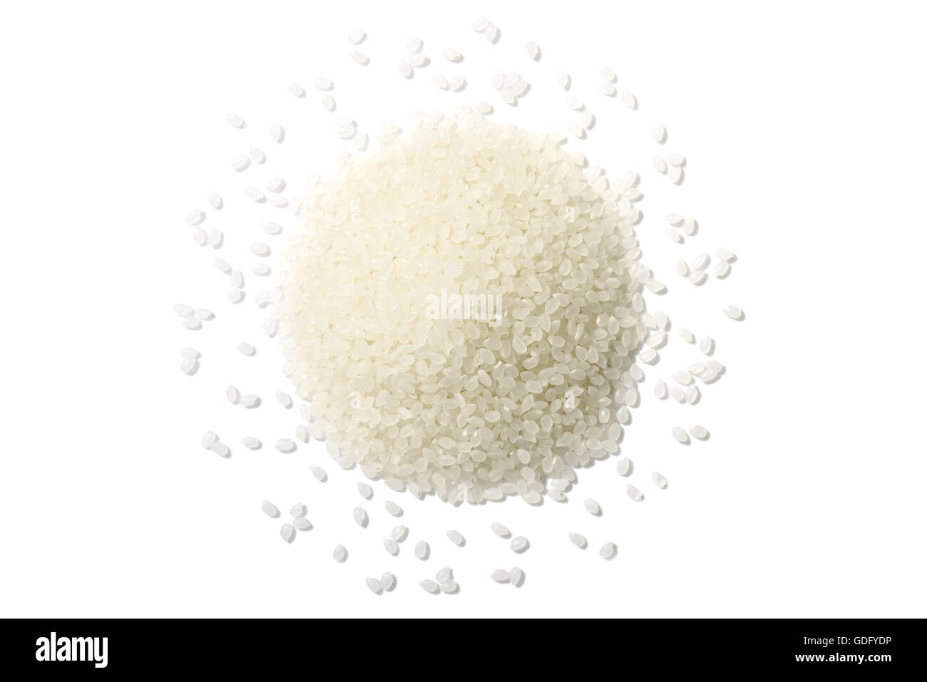 uncooked white rice on white, (large depth of field, taken with tilt ...