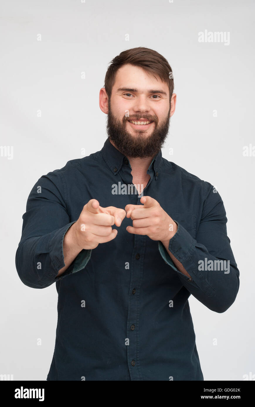 Nice handsome man pointing hi-res stock photography and images - Alamy