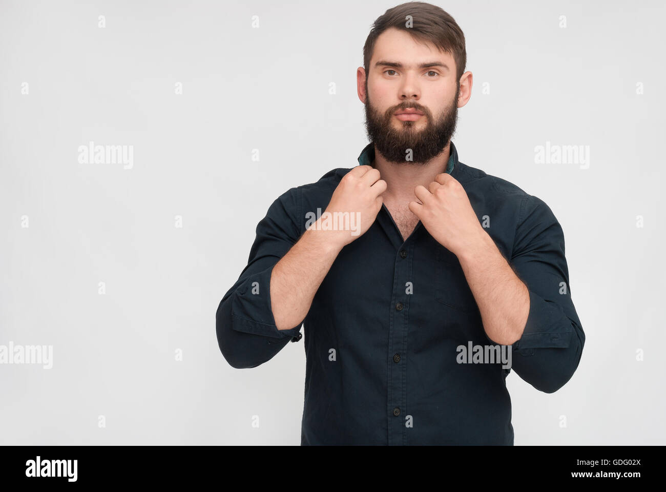 Portrait of handsome man with beard Stock Photo - Alamy