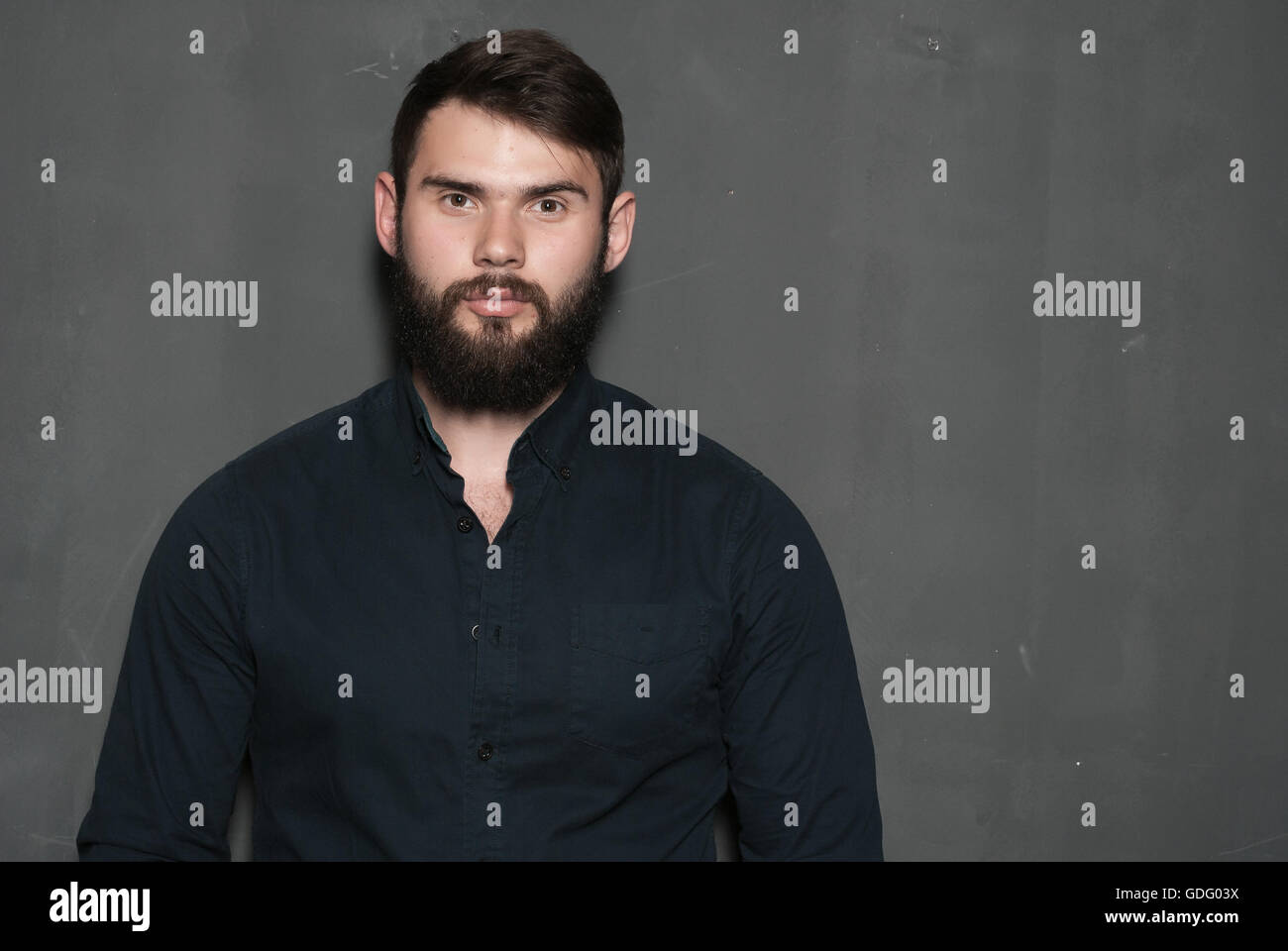 Portrait of handsome man with beard Stock Photo - Alamy