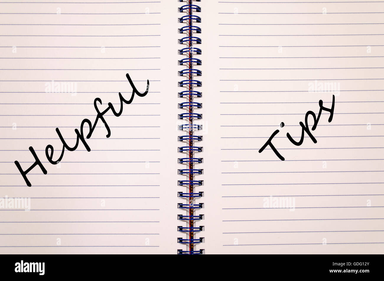 Helpful tips text concept write on notebook Stock Photo - Alamy