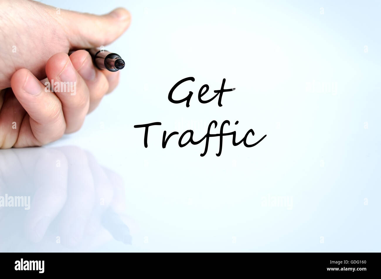 Get traffic text concept isolated over white background Stock Photo - Alamy