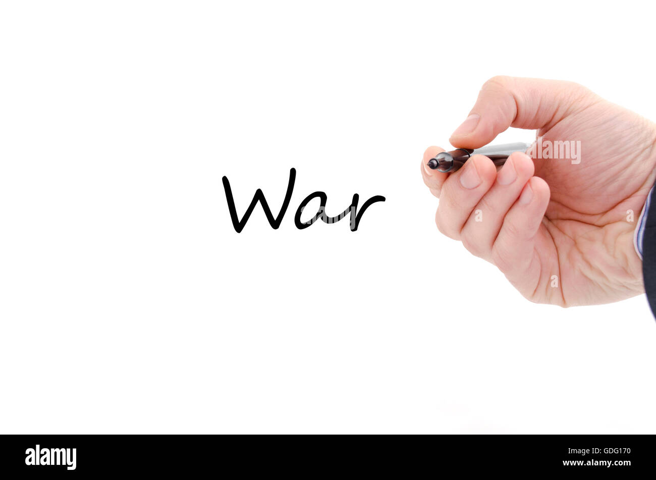 War text concept isolated over white background Stock Photo - Alamy