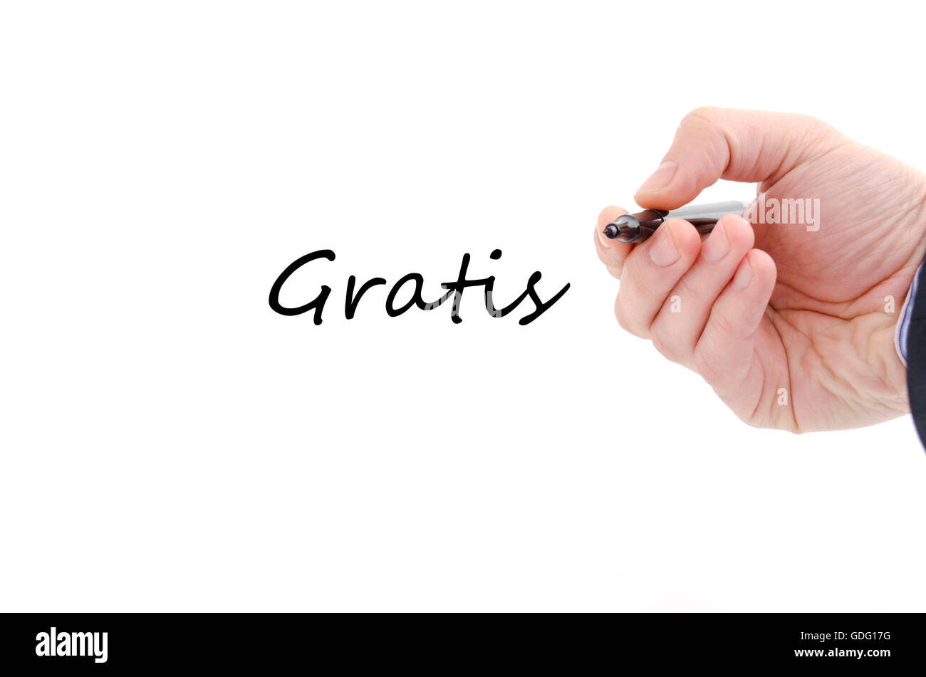 Gratis text concept isolated over white background Stock Photo - Alamy