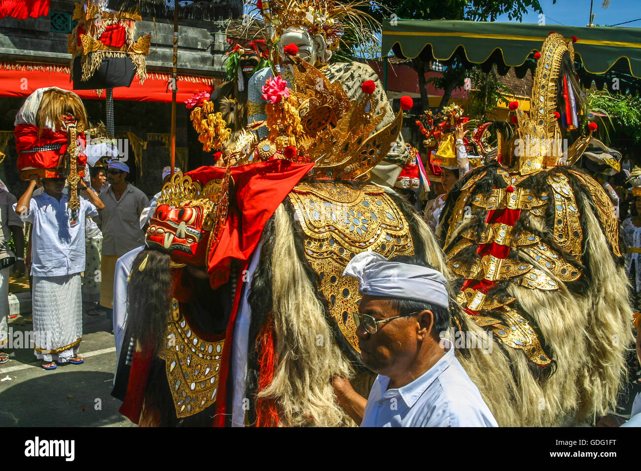 Indonesia Bali Legian-Kuta Colourful scene, part of the ceremony for ...