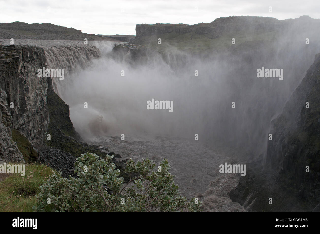 Iceland: view of Dettifoss, one of the most powerful waterfall in ...