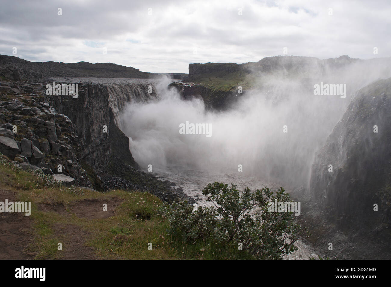 Iceland: view of Dettifoss, one of the most powerful waterfall in ...