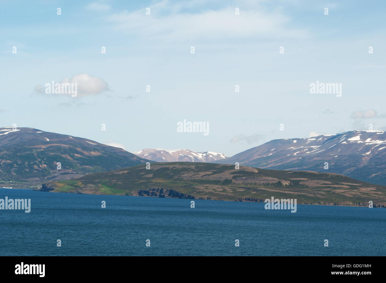 Iceland: the breathtaking landscape with view of the fjord of Akureyri ...