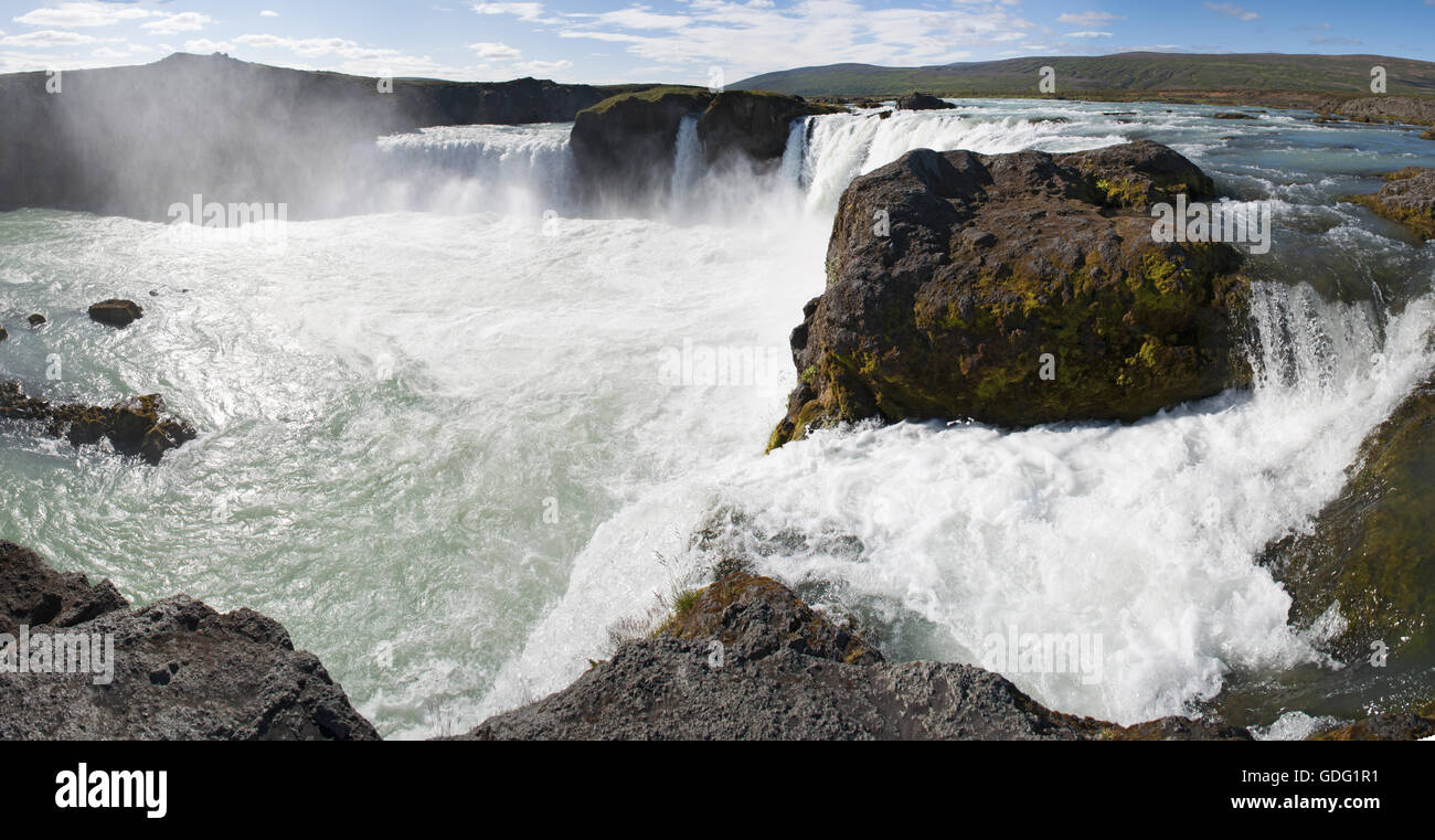 Iceland, Northern Europe: Godafoss, the waterfall of the Gods, one of ...
