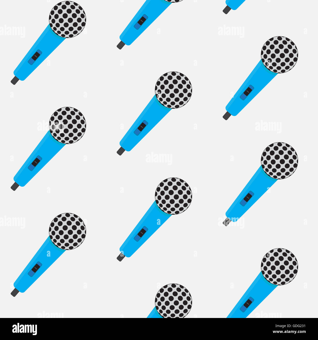 Seamless pattern vintage color microphone. Sound music karaoke and ...