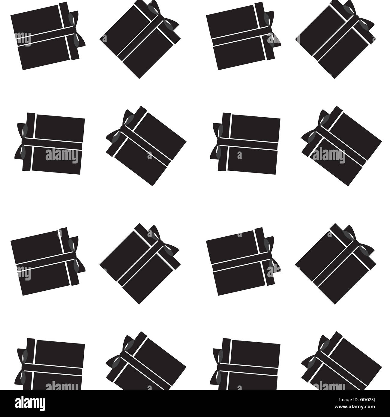 Gift box black white pattern. Decoration package with ribbon for ...