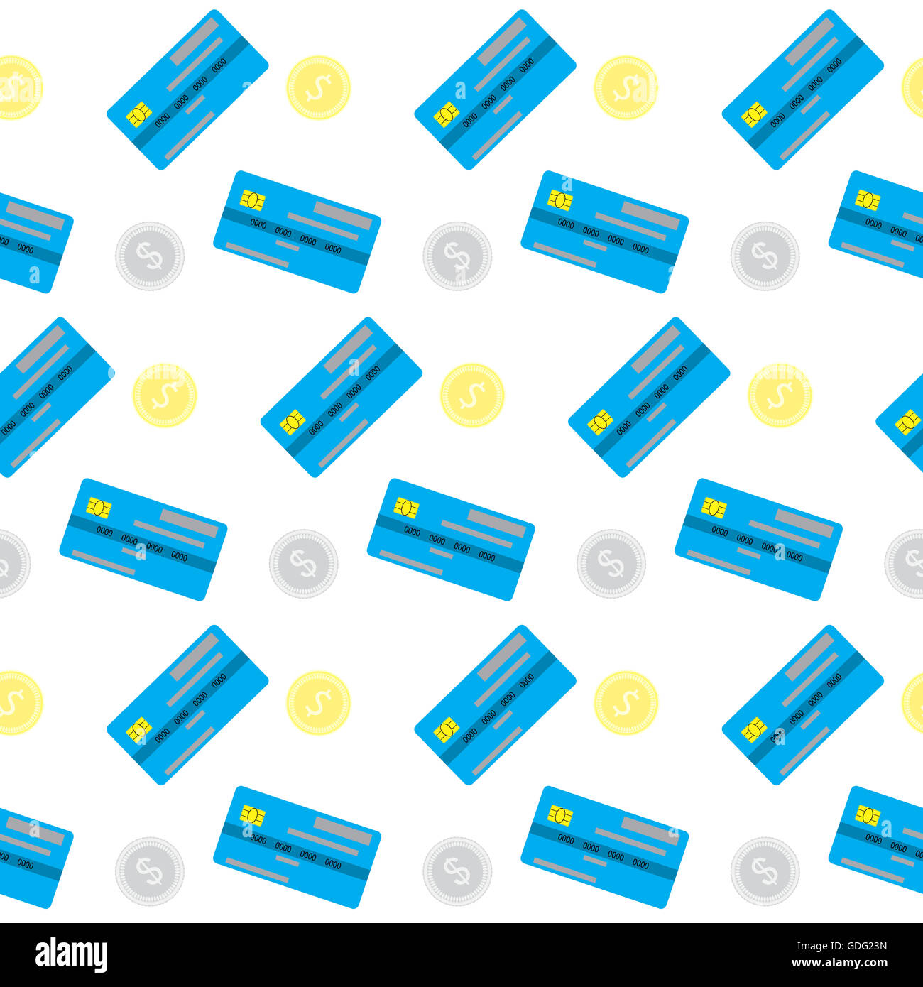 Seamless pattern money coin and credit card. Wealth and business ...