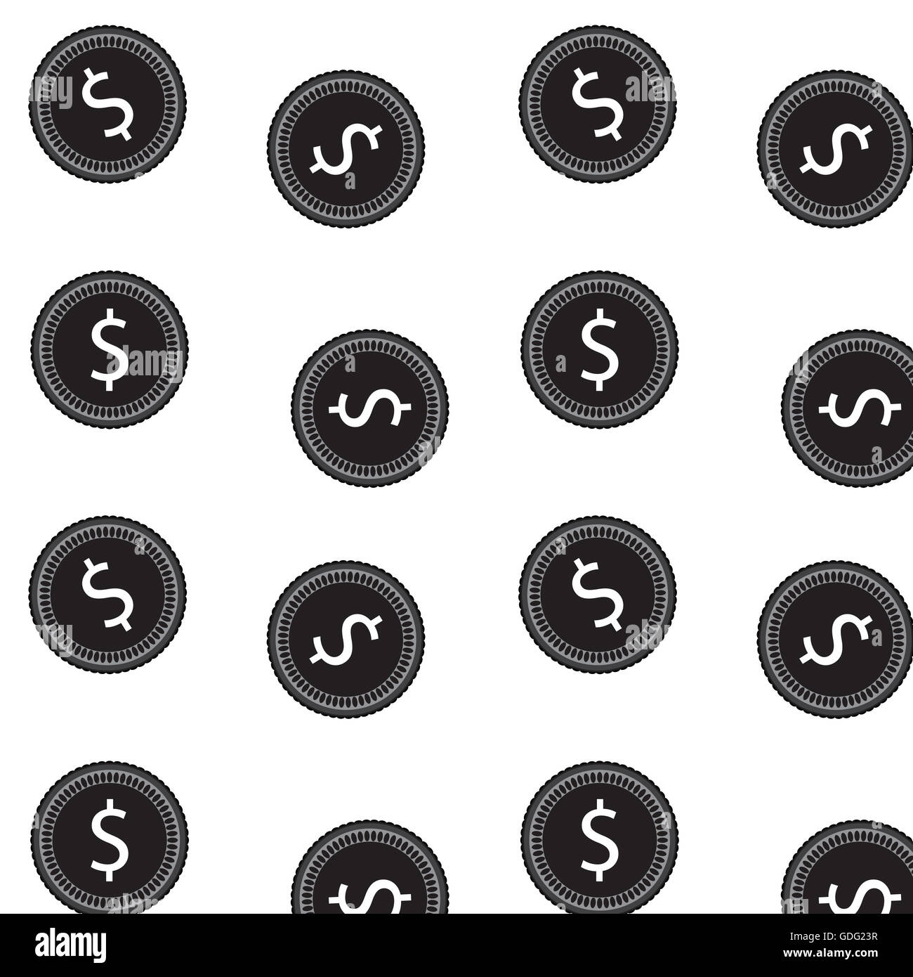 Dollar coin pattern black white. Financial dollar background and ...