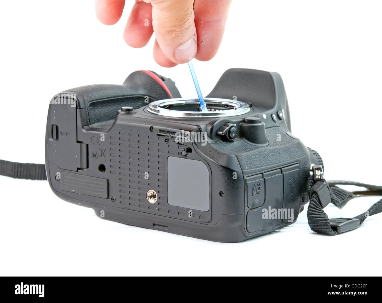 Use a brush to clean the camera Stock Photo - Alamy