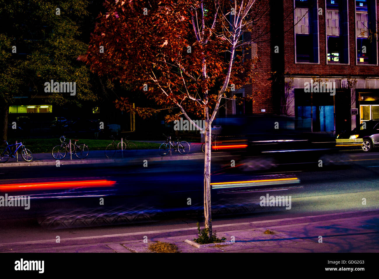 Night time photography of car moving Stock Photo - Alamy