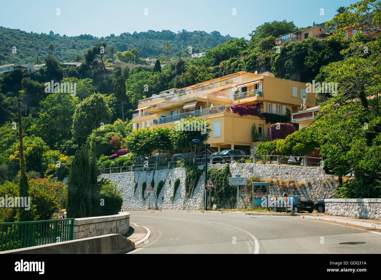 Cap-d'Ail, France - June 28, 2015: Residential buildings in the suburbs ...