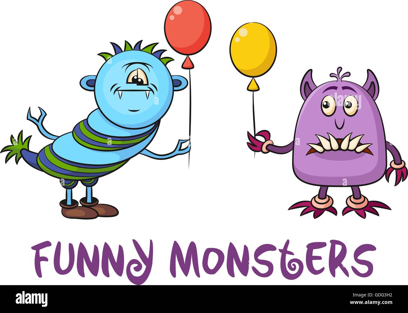 Cartoon Monsters Set Stock Vector Image & Art - Alamy