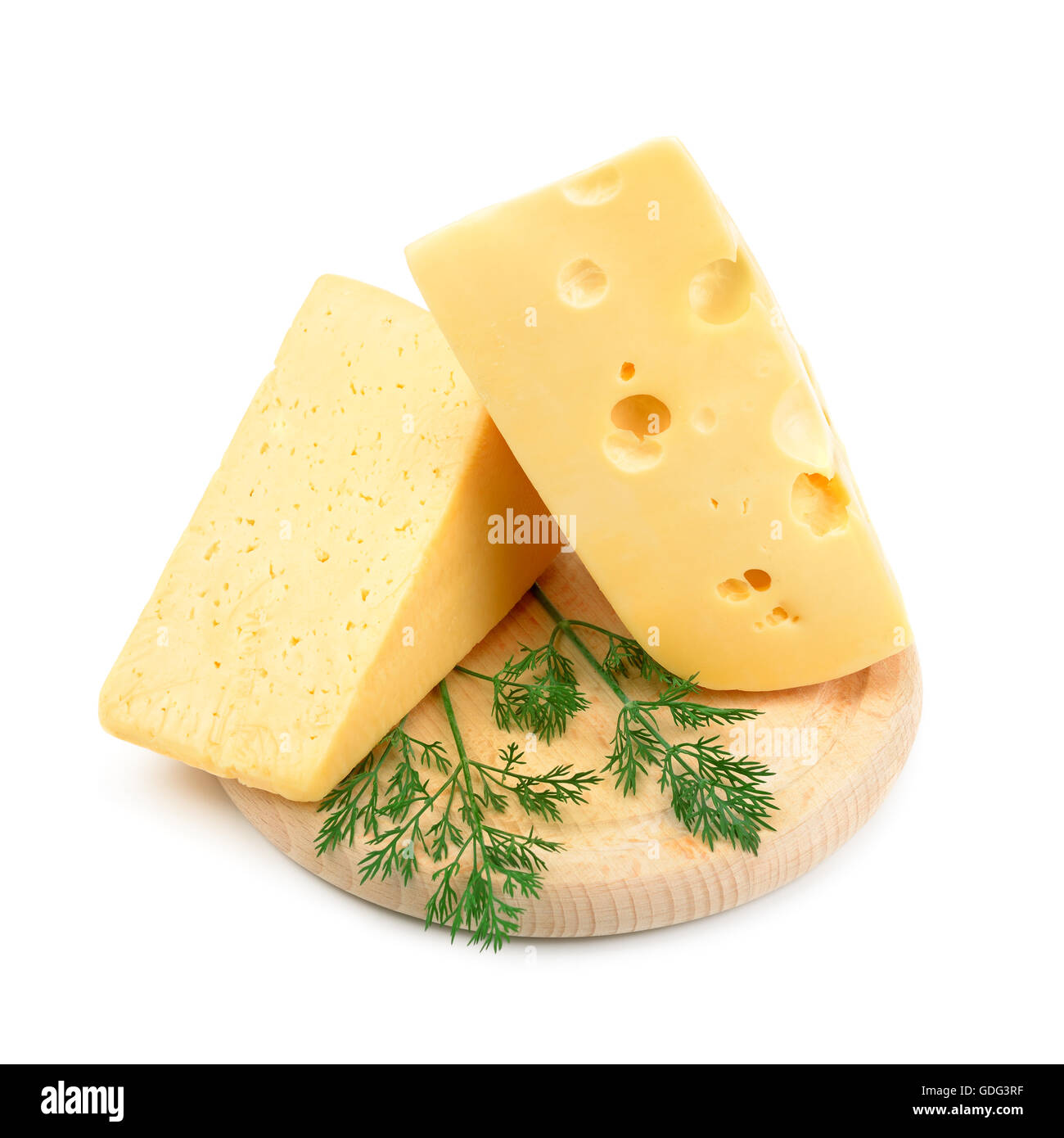 large chunks of cheese isolated on white background Stock Photo - Alamy