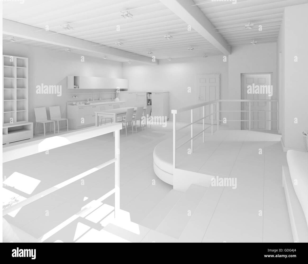 Interior design cozy kitchen Black and White Stock Photos & Images - Alamy