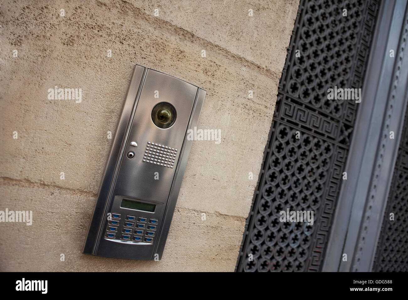 Stylish intercom on the facade of a French mansion Stock Photo - Alamy