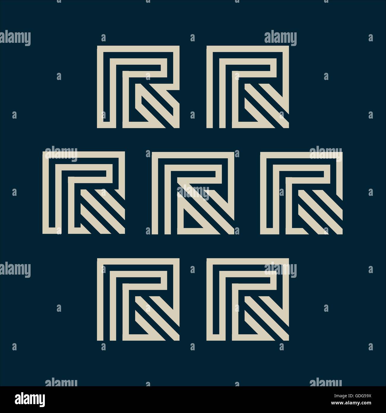 Letter R. Vector letter. Geometric unusual logo set. Stylized geometric ...