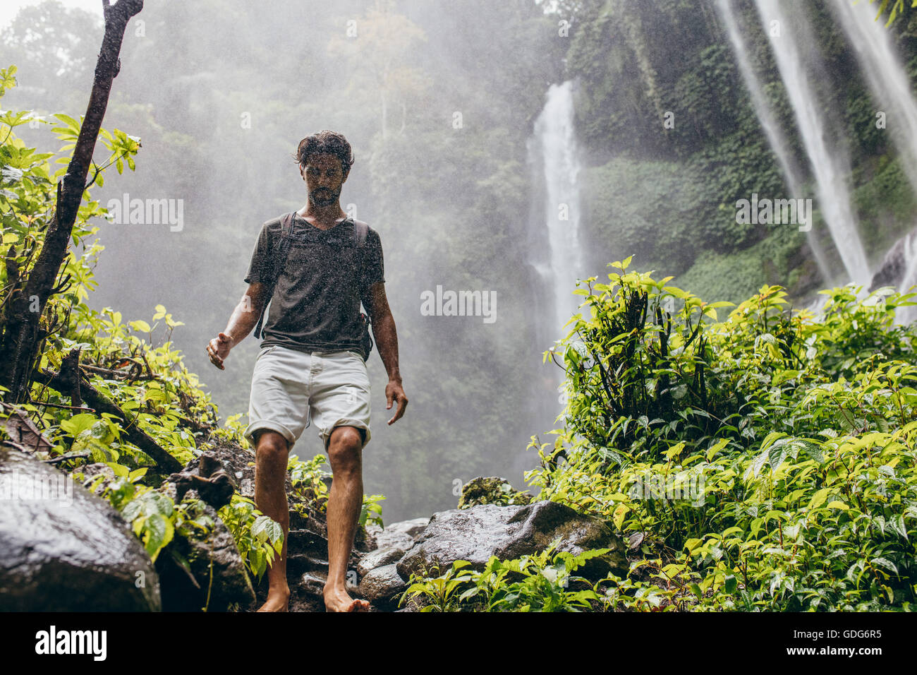 Hiker walking down footpath hi-res stock photography and images - Alamy
