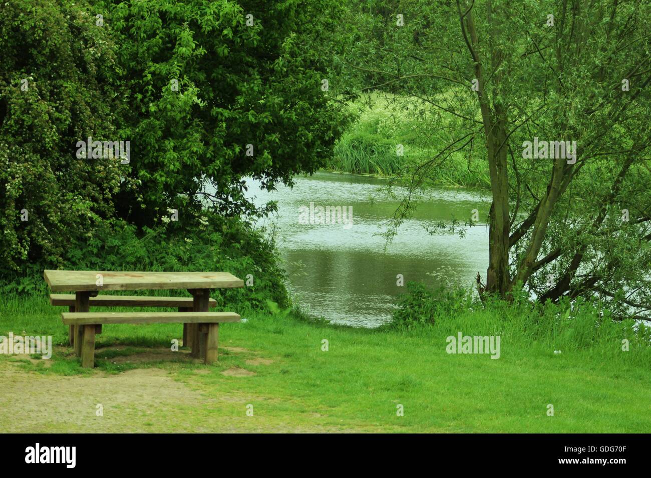 A quiet place of reflection beside the river Stock Photo - Alamy