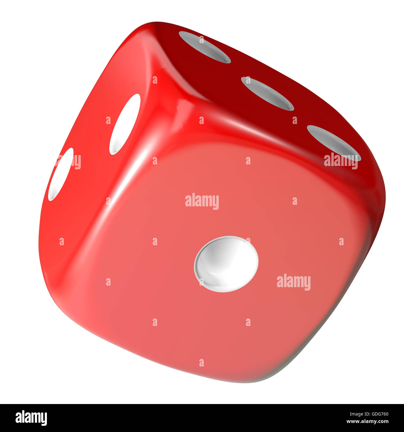 Red dice on white background Stock Photo - Alamy