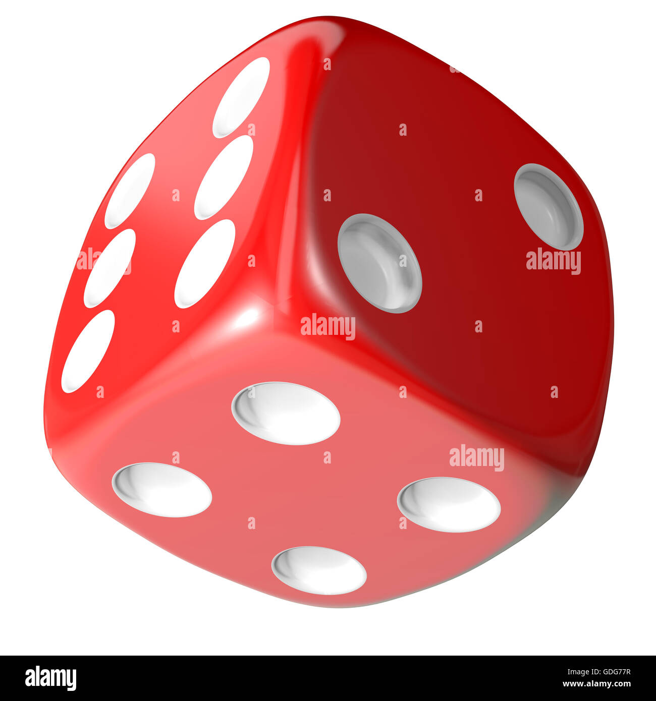 Red dice isolated on white background Stock Photo - Alamy