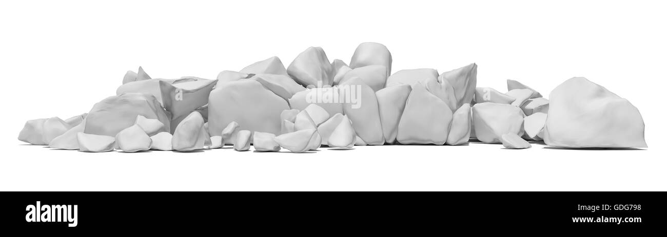 Pile of stone isolated on white background Stock Photo - Alamy