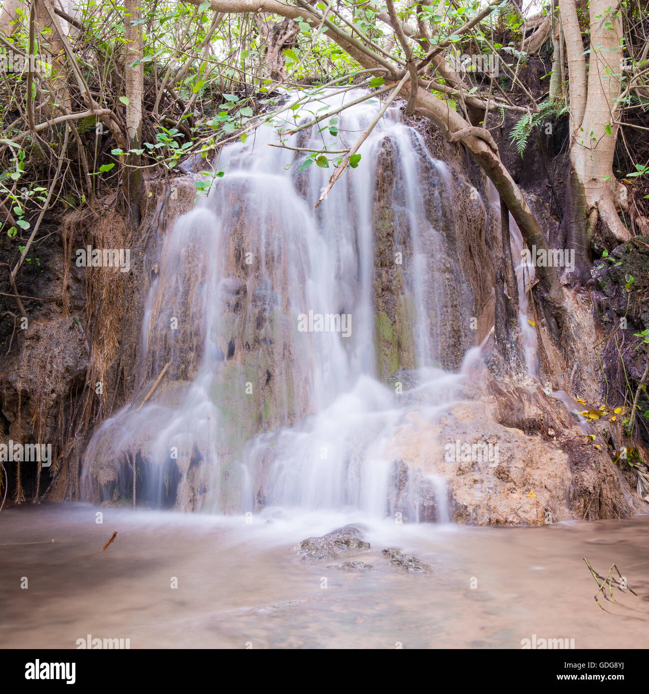 Small Waterfal created by the Khareef Season rains in Salalah, Oman ...