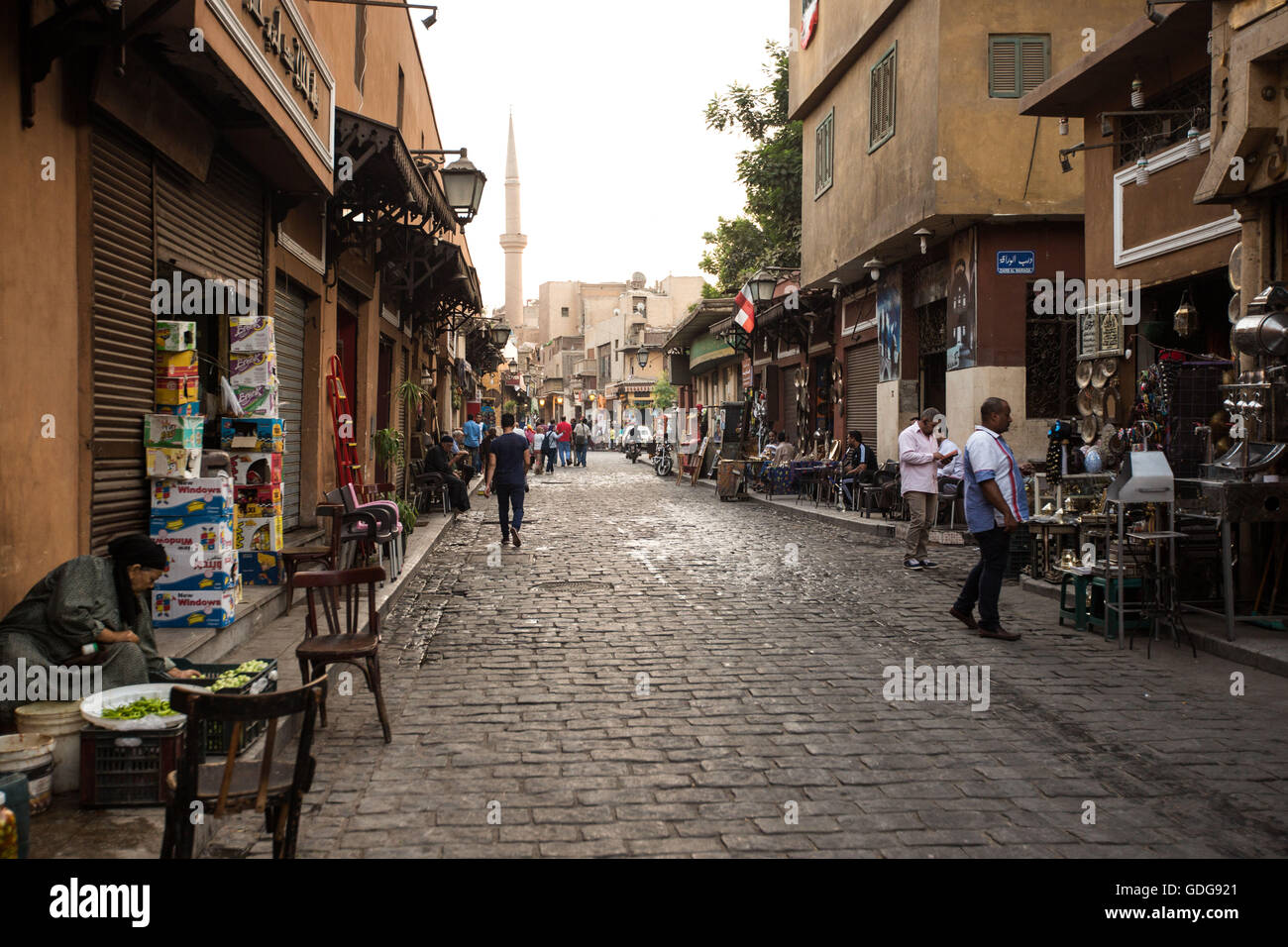 Al Moez street, part of old Fatimid Cairo Stock Photo - Alamy