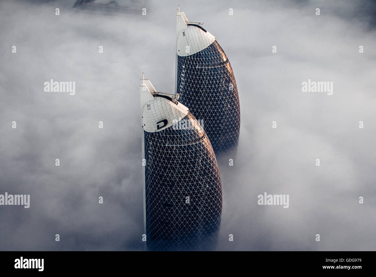 DIFC Dubai in Cloud (DAMAC Building Stock Photo - Alamy