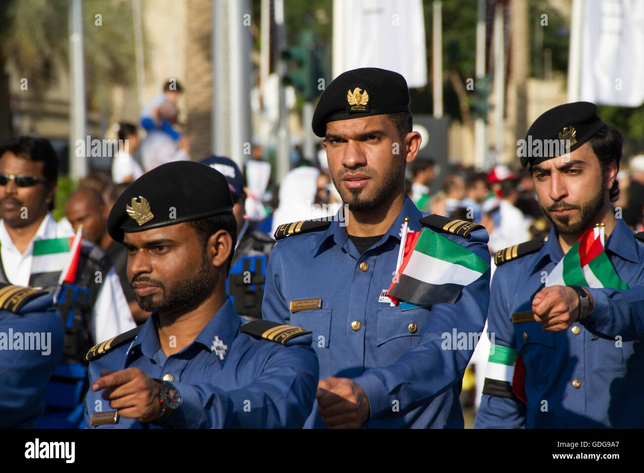 Dubai Customs Officers march during National Day parade Stock Photo - Alamy