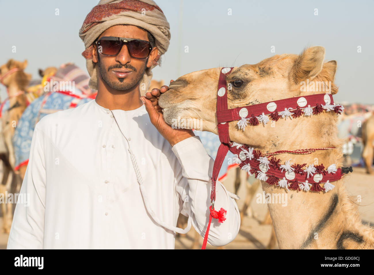 Young and old camels race various distances during the Al Marmoum Camel ...