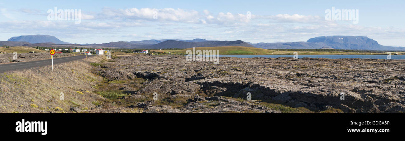 Iceland: landscape from the Route 1, or the Ring Road, a 1332 ...