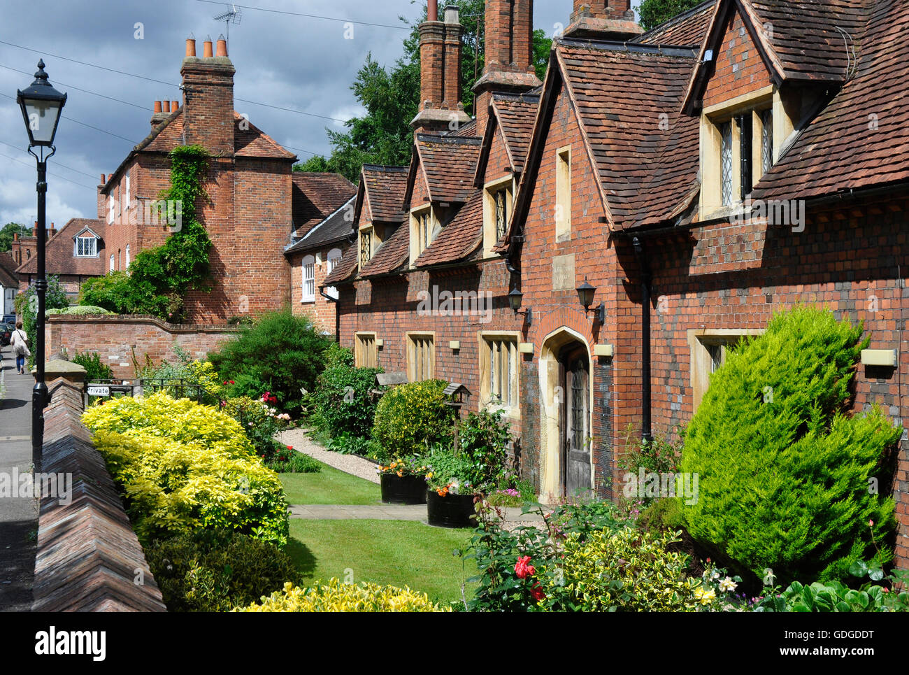 Berkshire - Sonning village - Robert Palmer almshouses c1850 - red ...