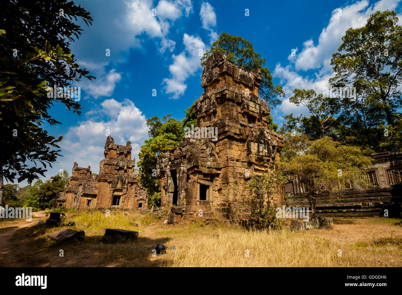 Architecture of old buddhist Baphuon in Angkor Thom Archeological park ...